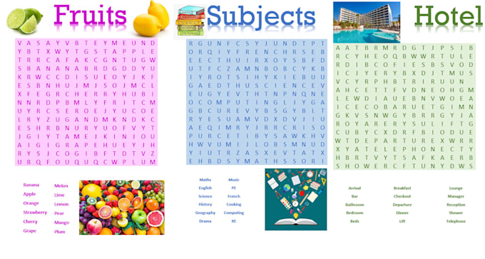 Create custom word searches by Drjcorbett | Fiverr