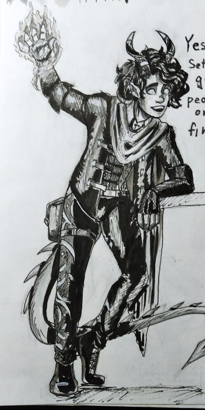 Do an ink character design by Lena_moonart | Fiverr