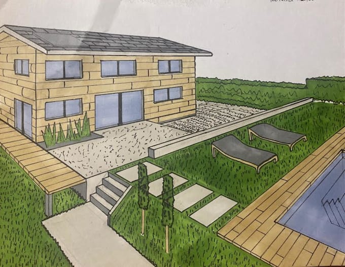 Hand draw your house by Miloflechon | Fiverr