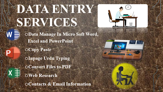 Do data entry in micro soft office, inpage urdu typing and copy paste ...