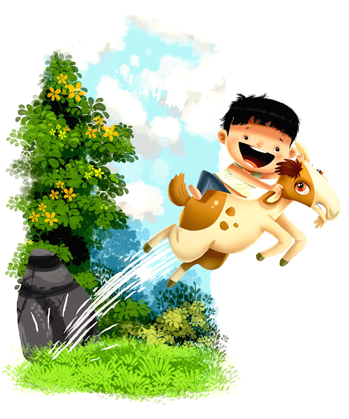 Digital art children story book illustration, children story book ...