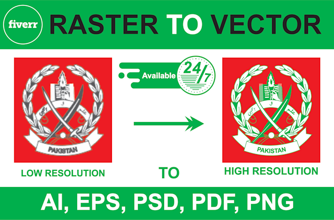 Convert raster logo, image in vector file high resolution by ...