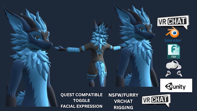 Unique vrchat avatar furry avatar vroid and blender from scratch by ...
