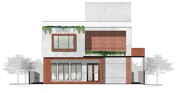 2d architectural floor or elevation render in photoshop by Architect6 ...