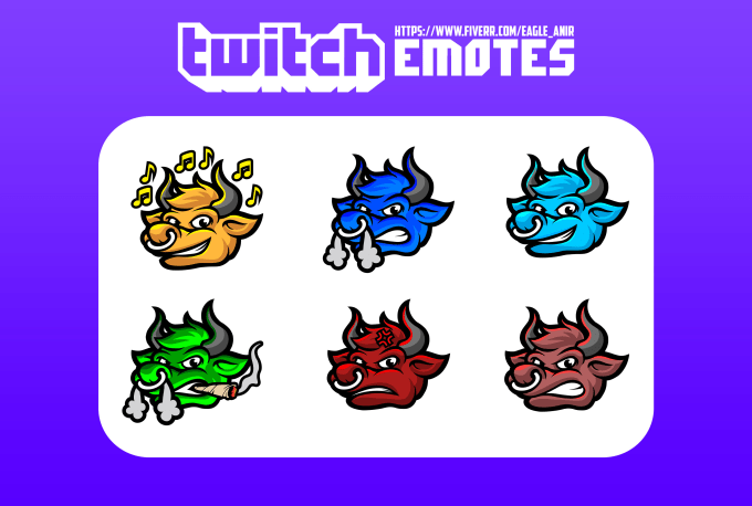 Create Custom Twitch Emotes Sub Badges By Eagle Anir Fiverr