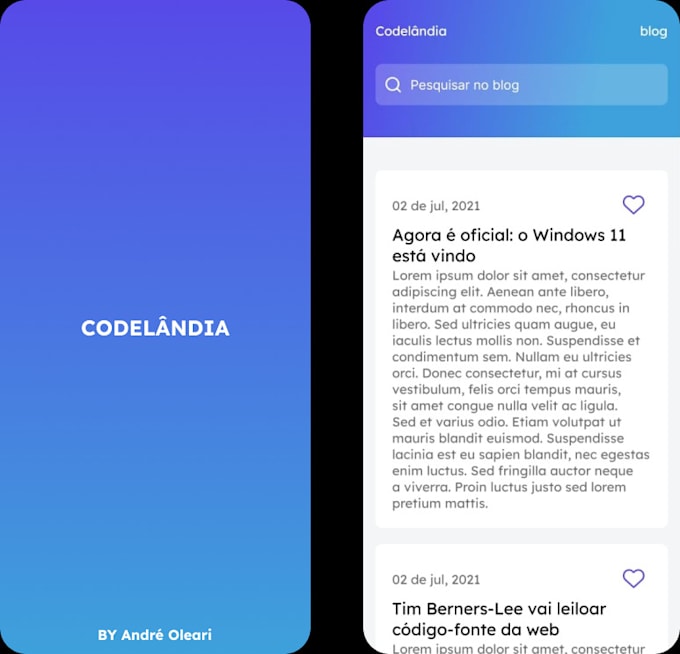 Vou criar um aplicativo usando react native by Andreoleari | Fiverr
