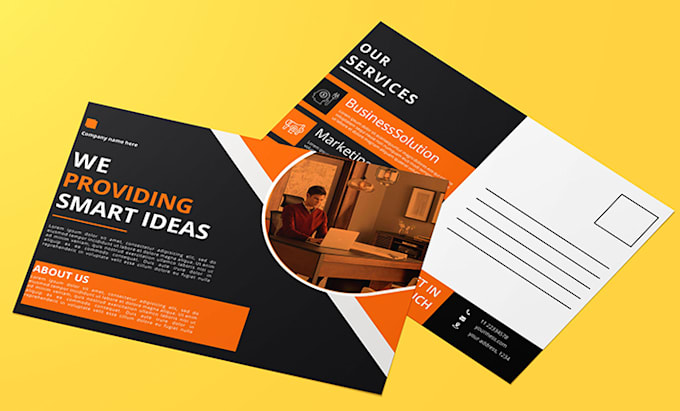 Create unique professional postcard designs with small size flyers and ...