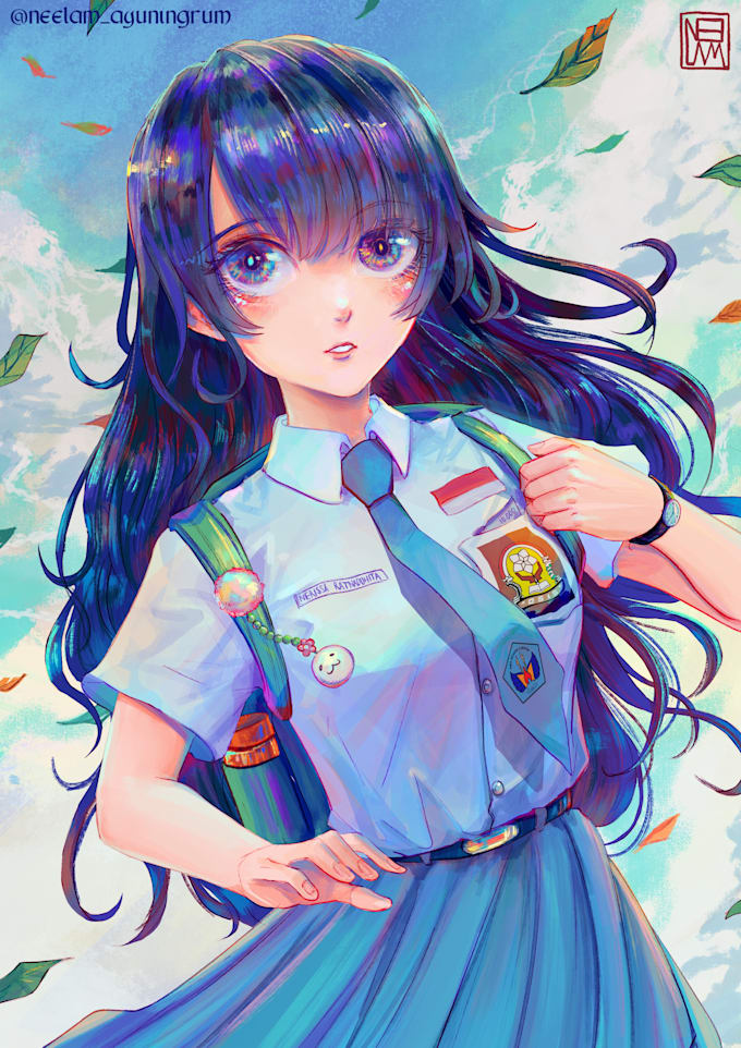 Colorful anime style digital art by Izzycrown | Fiverr