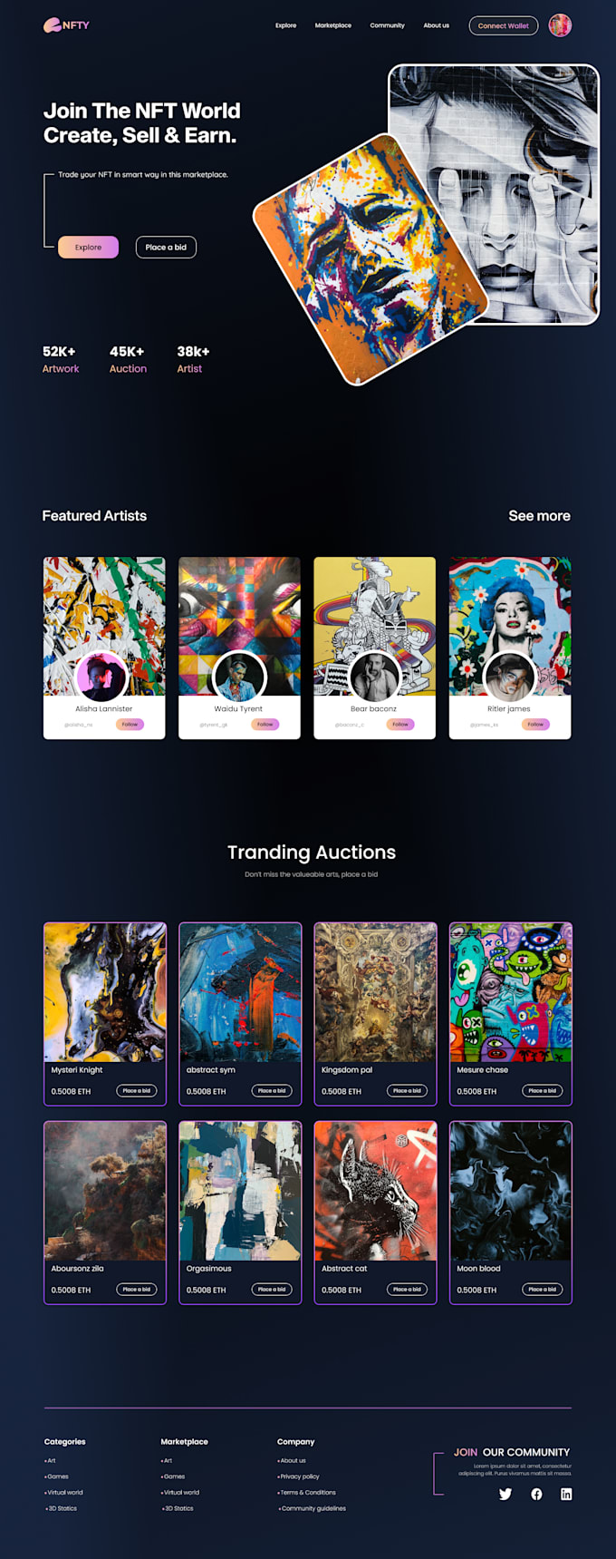 Develop frontend ui, landing page with react js and tailwind by ...