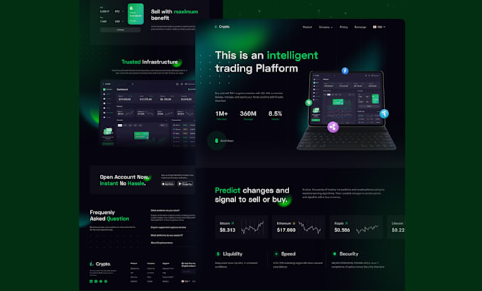 Design crypto and blockchain website ui designs by Ui_rizwan | Fiverr