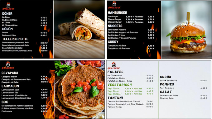 Design menus for your cafe and restaurant by Zeysan | Fiverr