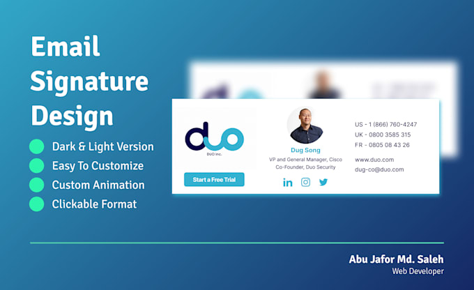 Create clickable email signature with animated gif by html by Ajs_bd ...