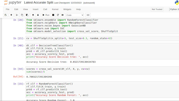 Apply machine learning algorithms to your dataset by Alihxn | Fiverr