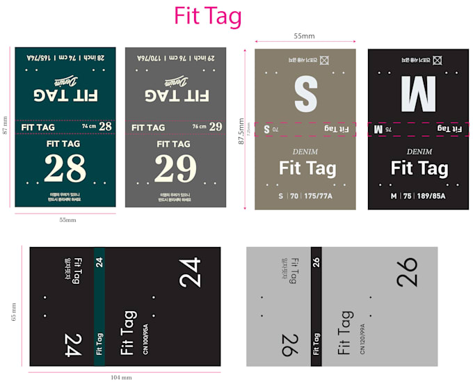 Do all kinds of hang tag, fit tag, label design by Dhrubo01 | Fiverr