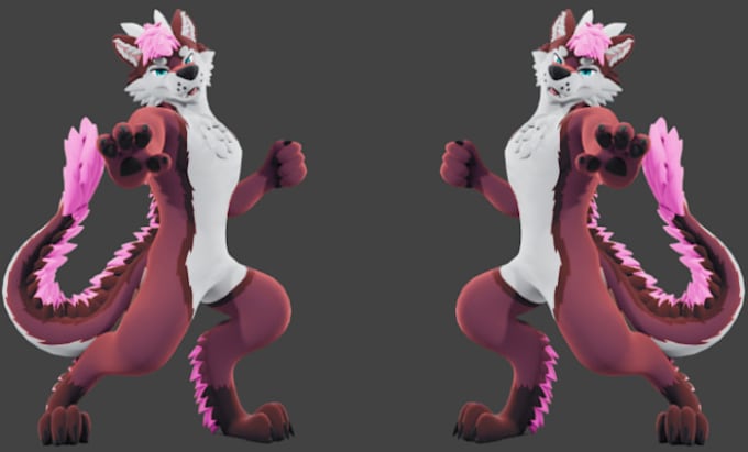 Do Vrchat Avatar Furry Avatar Fursona For Vtuber 3d Model Vr Chat By Furrazine Fiverr
