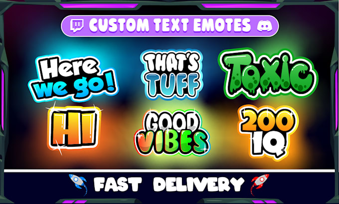 Draw text emote for streamer twitch or discord fast delivery by ...