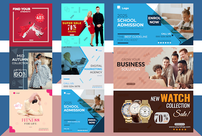 Create social media post ads banners covers design by Artfnds | Fiverr