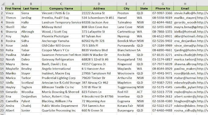 Clean your excel contact database by Badat_rajes | Fiverr