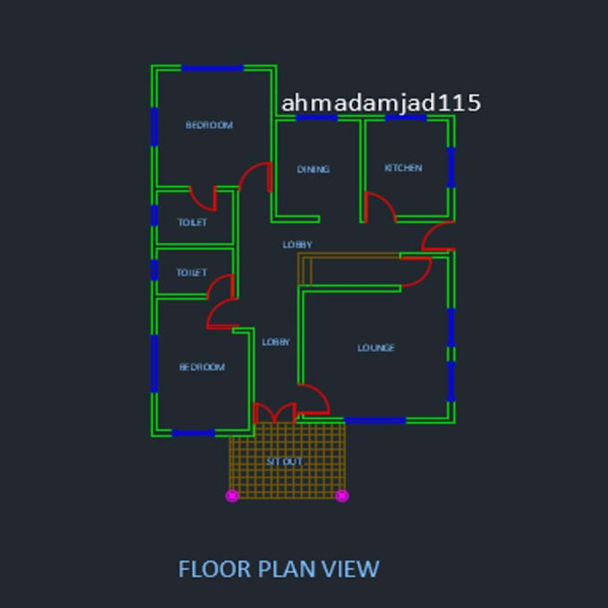 Redraw floor plans in autocad dwg or cad by Ahmadamjad115 | Fiverr