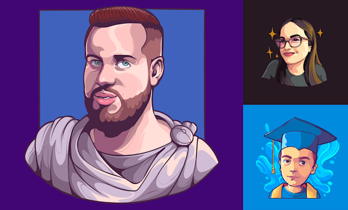 Draw a cool avatar, cartoon of your photo by Crazy_lab_crew | Fiverr