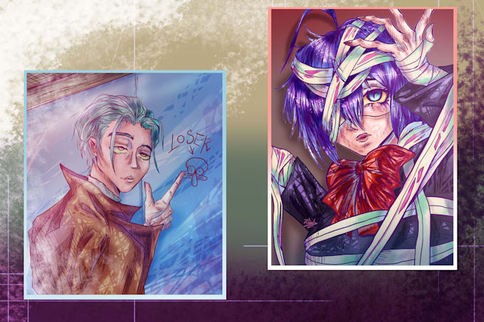 Draw a nice illustration of your oc or fanart in my style by Rikka ...