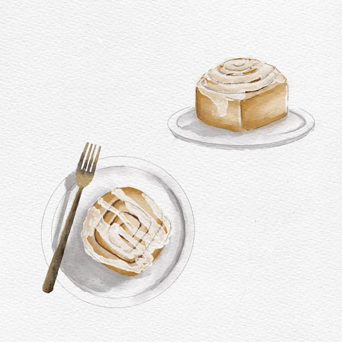 Draw foods in watercolor style by Stroberimilk | Fiverr