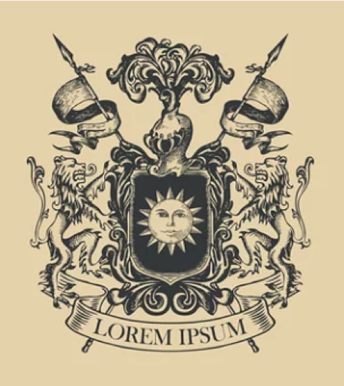 Design luxury regal gothic heraldic family crest coat of arms logo by ...