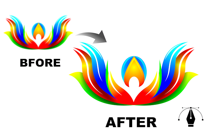 Convert raster logo, image into in high resolution by redrawing by ...