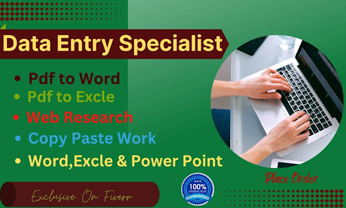 Do any types of data entry works by Amanullaham | Fiverr