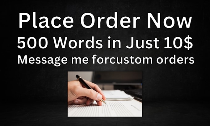 Write 500 words for your creative project and content writing by Usmans ...