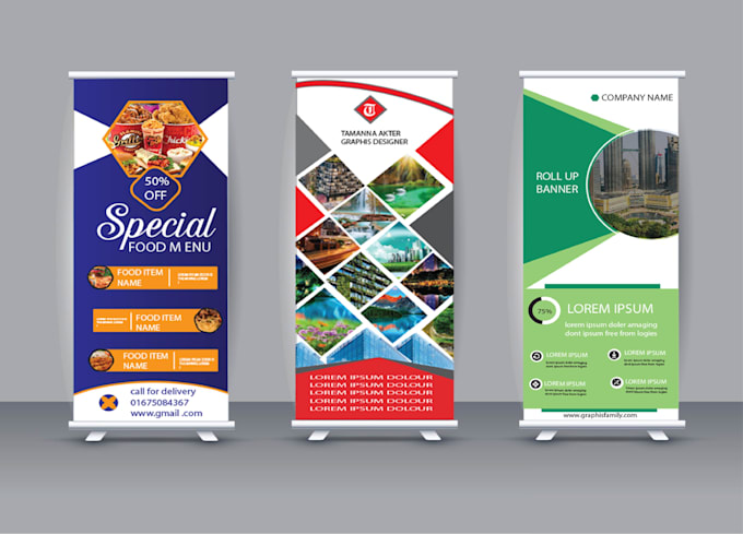 Design roll up banner, pull up banner, vertical or horizontal banner by ...
