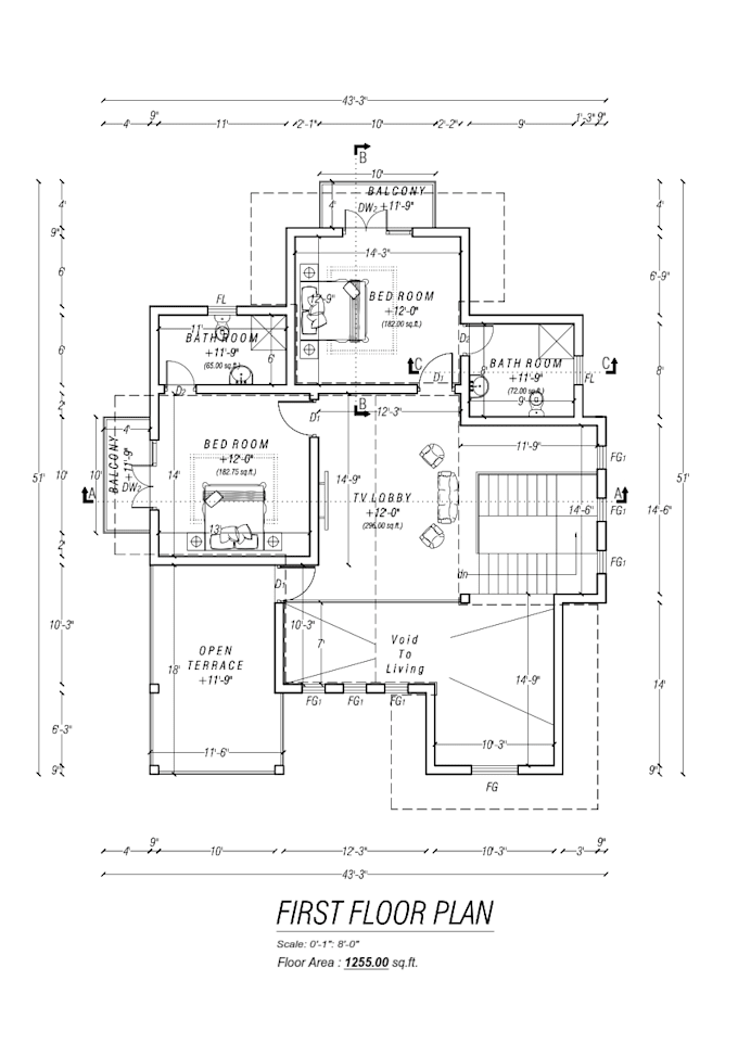 Draw 2d house plans with elevations sections and other details by Dhanu ...
