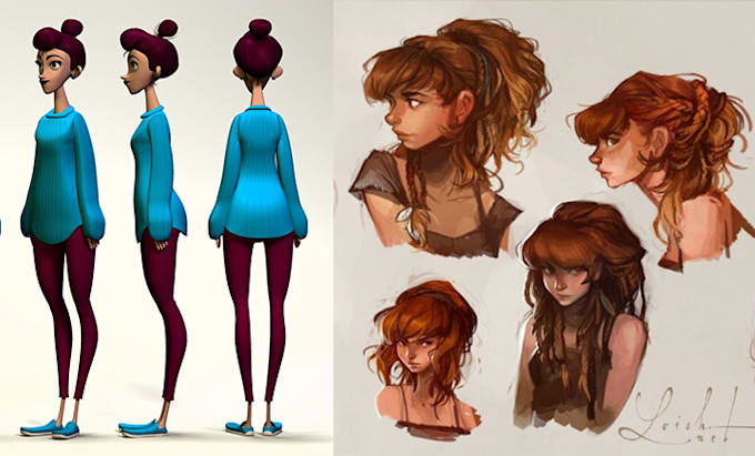 Create realistic 2d and 3d character design with source file by ...