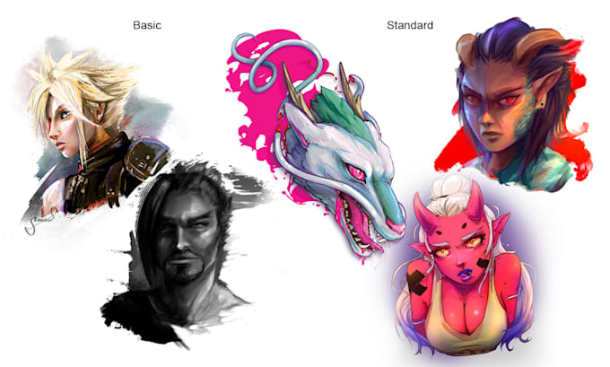 Illustrate stylized or realistic portraits of characters by Sneau_ | Fiverr