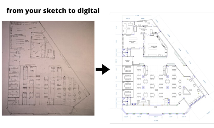 Redraw floor plan from your sketch by Goodreamstudio | Fiverr