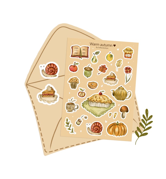 Do stationary sticker pack for printing by Sofiavoloshyn | Fiverr