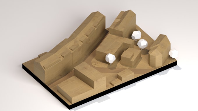 Render a physical realistic architecture wooden model by Wissalc | Fiverr