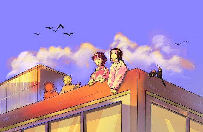 Draw cozy illustrations for postcards and posters by Sirmouse | Fiverr