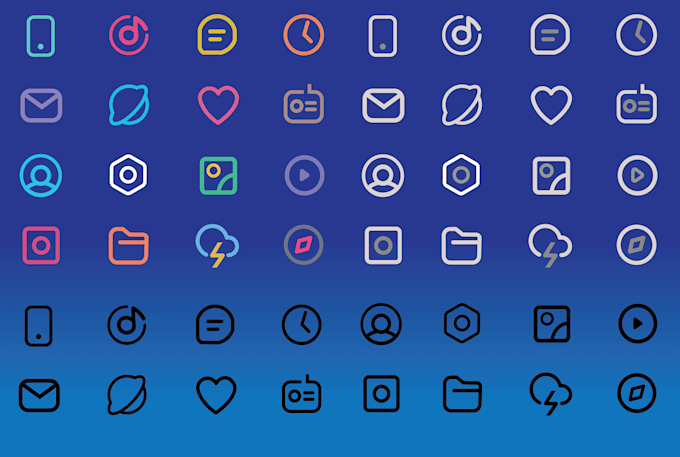 Design outline, custom vector line flat icon set by Lakshan26 | Fiverr