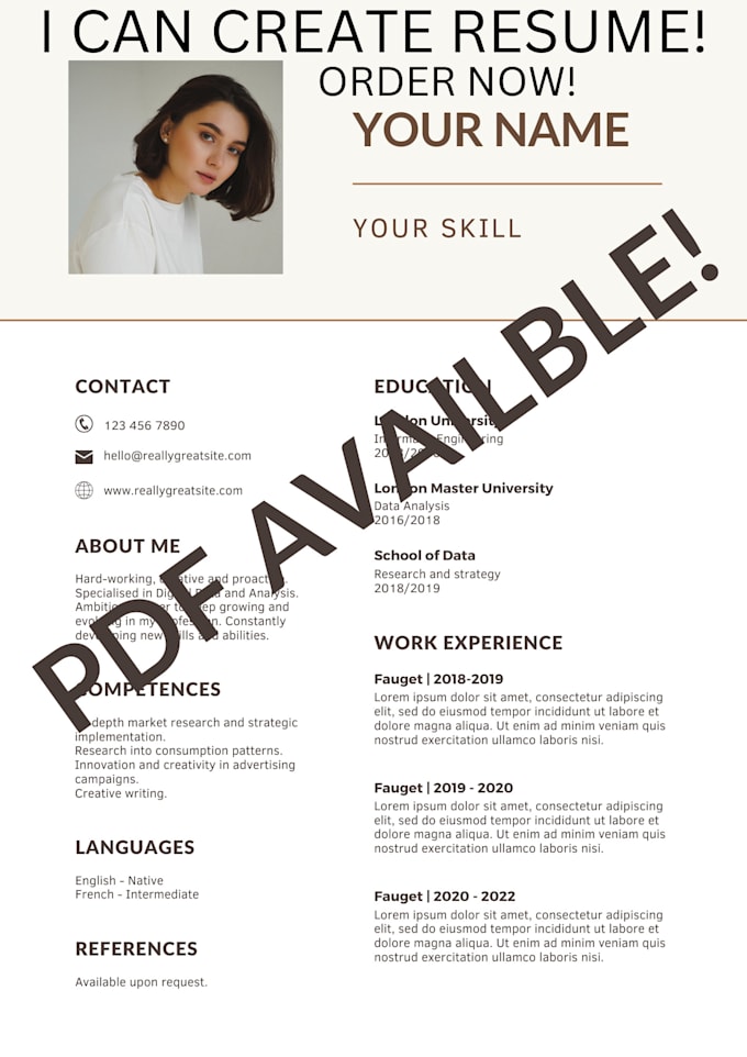 Edit,create and write cv or resume at affordable price by ...