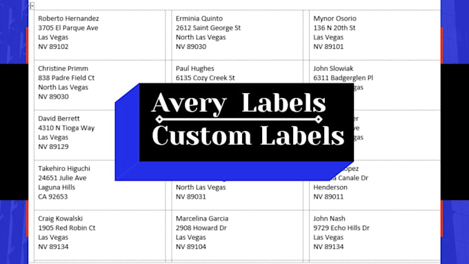 Convert files from text xls csv doc pdf to printable mailing labels in 2 hours by Tayaba_ | Fiverr