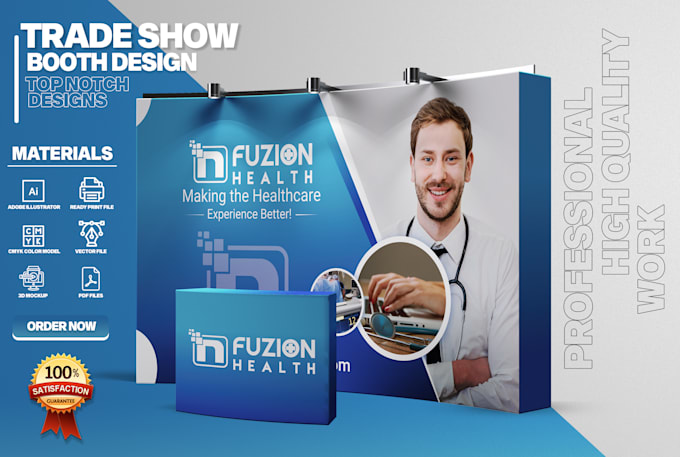 Design backdrop, trade show booth, kiosk booth, or exhibition stand by Muhammad__007 | Fiverr