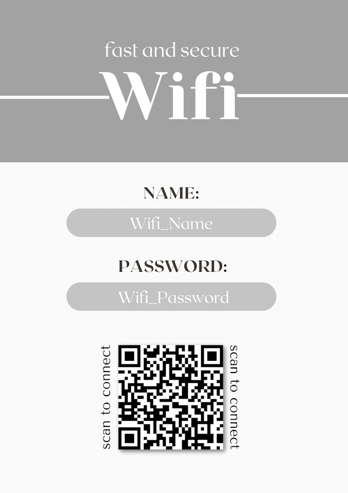Generate a qr code to connect to your airbnb wifi by Prihodkas | Fiverr