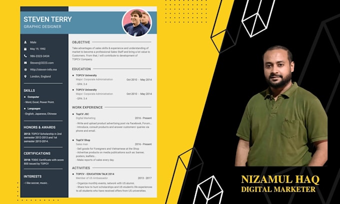 Do resume design, europass cv, cover letter, and linkedin by Nizamul_haq | Fiverr