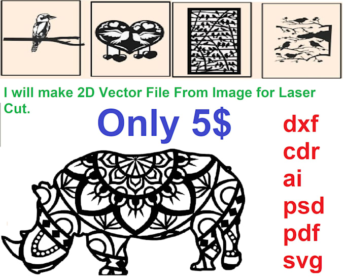 Draw custom vector file for laser cut dxf, cdr, svg, ai, pdf by ...