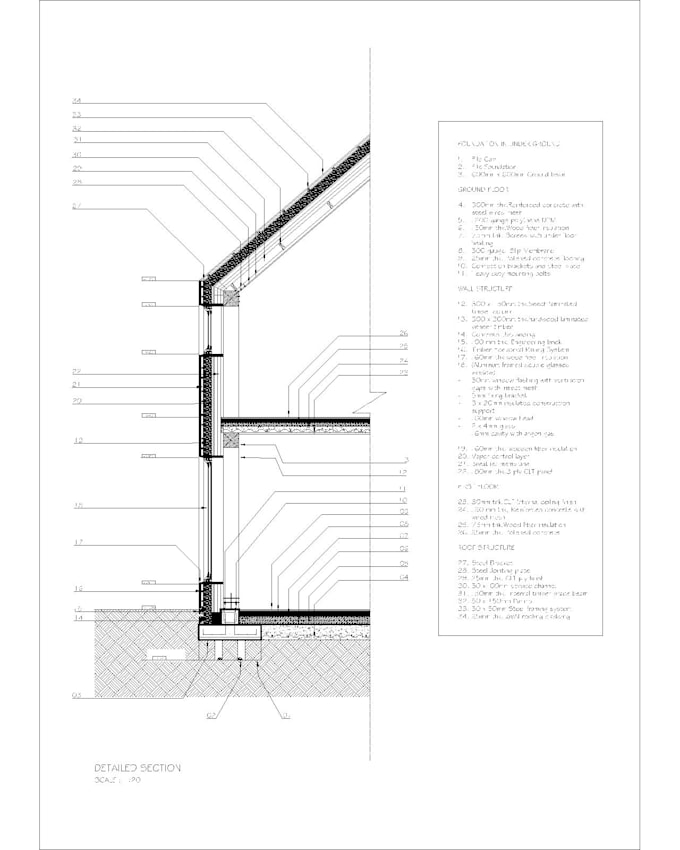 Do sections for any kind of building design by Minimalvolume6_ | Fiverr