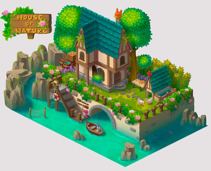 Create isometric concept art for your project by Lenakogut | Fiverr