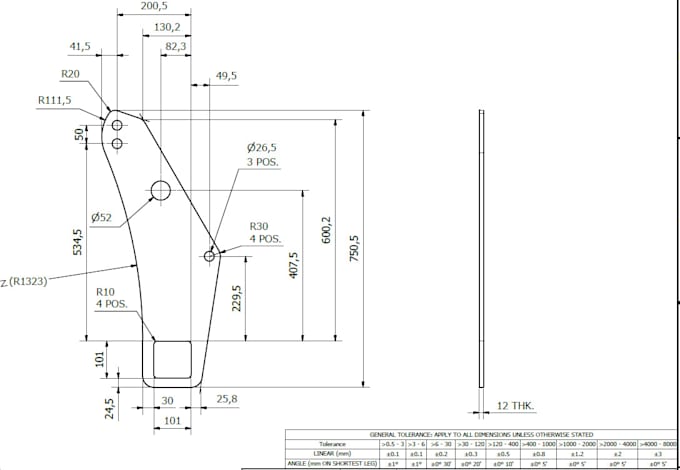 Create a 2d drawing for flat profile or section ie for laser cutting by ...