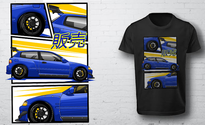 Draw car vector cartoon for automotive t shirt design by Pianz_vector ...