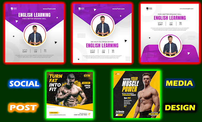 3 design social media posts amazing and 1 free by Adamkacm2 | Fiverr